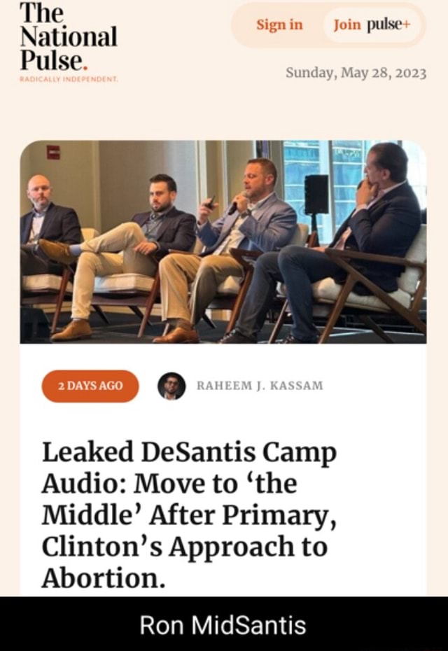 The National Pulse. Sunday, May 28, 2023 Sign in Join pulse+ AGO