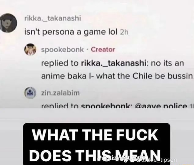 Rikk takanast isn't persona a game lol ah pool onk Creator replied to ...