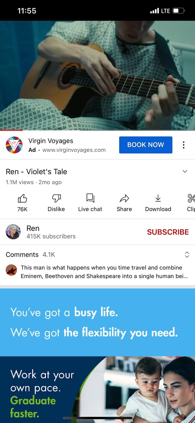 LTE Virgin Voyages BOOK NOW Ad Ren - Violet's Tale 1.1M views ago aA Dislike Live chat Share ...