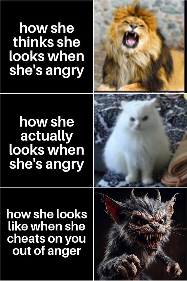 How she thinks she looks when she's angry how she actually looks when ...