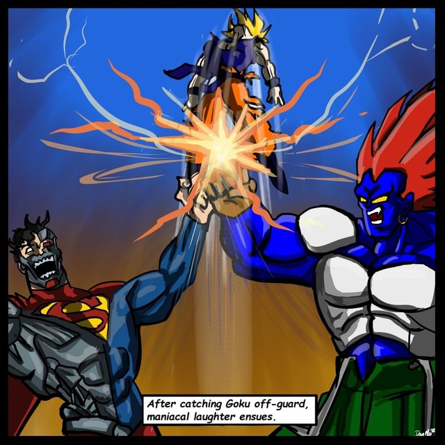 Goku/Superman Vs Super Android 13/Cyborg Superman - After catching Goku ...