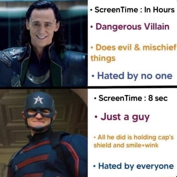 + ScreenTime : In Hours Dangerous Villain Does evil & mischief things ...