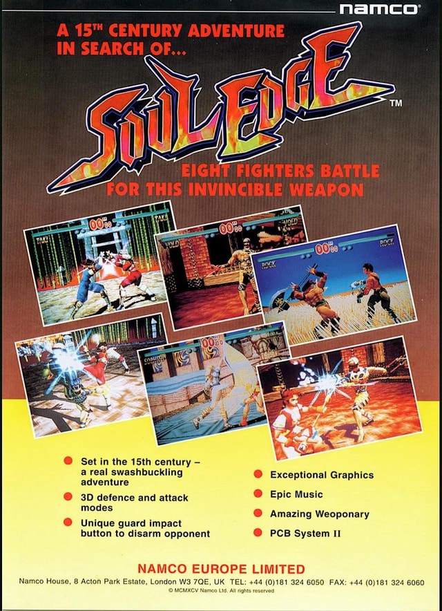 Soul Edge/Soul Blade - Arcade - videogames advert in the mid '90s (PS1 ...