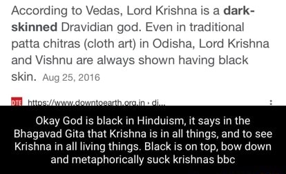 According to Vedas, Lord Krishna is dark- skinned Dravidian god. Even ...