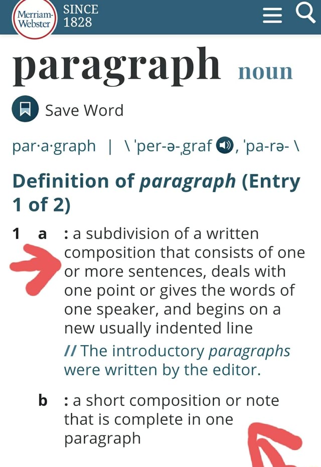 1828 paragraph noun Save Word paragraph I \'per-a-graf@, 'pa-ra ...