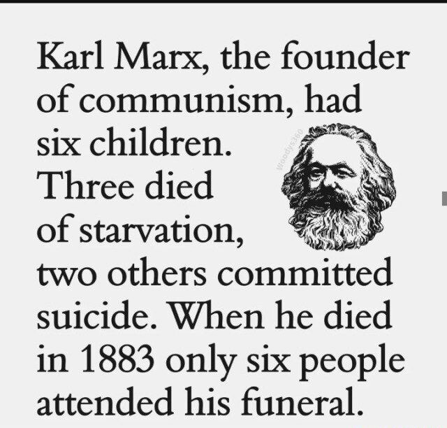Karl Marx, the founder of communism, had six children. Three died of ...
