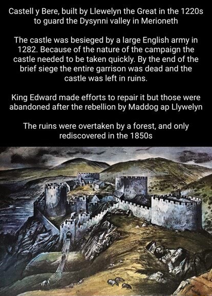 Castell y Bets, built by Llewelyn the Great in the 1220s, to guard the ...