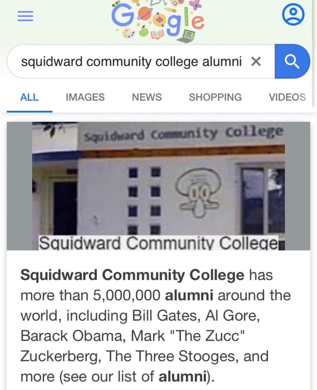 Squidward community college alumni X Squidward Community Colleges Squidward Community College ...