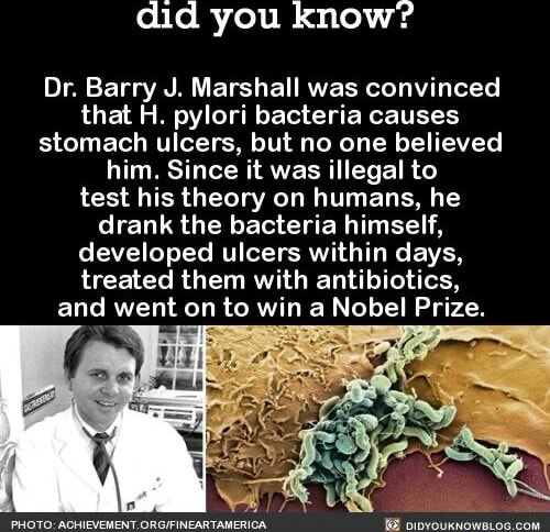 Did you know? Dr. Barry J. Marshall was convinced that H. pylori ...
