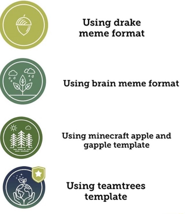 Using drake meme format Using brain meme format Using minecraft apple ...