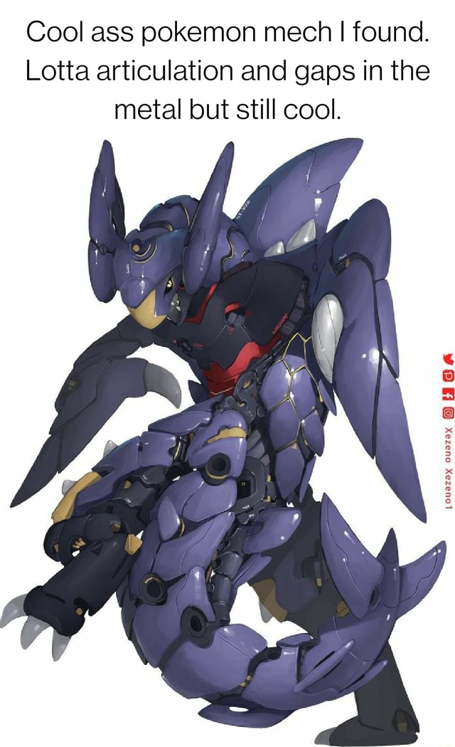Cool ass pokemon mech I found. Lotta articulation and gaps in the metal ...