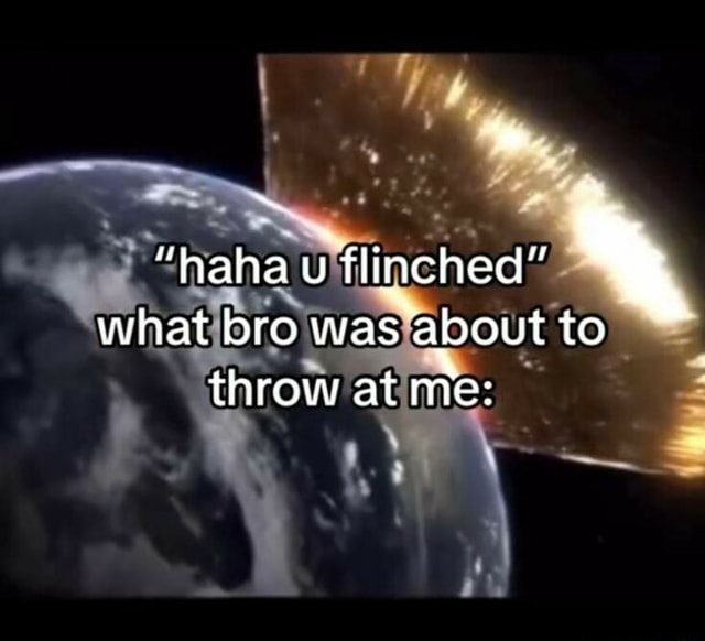 "naha u flinched" what bro was 'about to throw at me: - iFunny