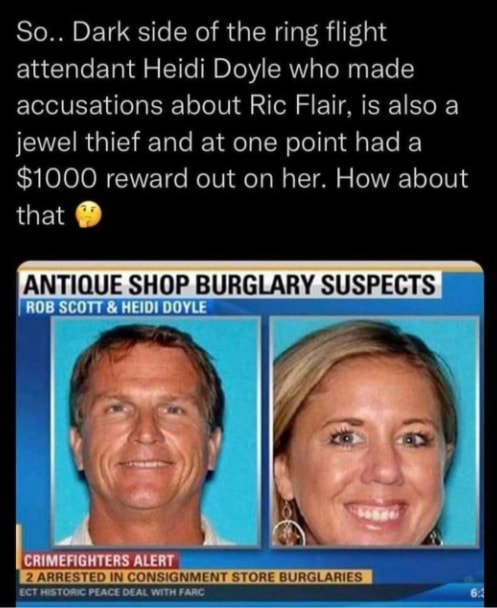 So.. Dark side of the ring flight attendant Heidi Doyle who made ...