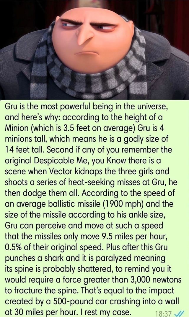 Gru is the most powerful being in the universe, and here's why ...