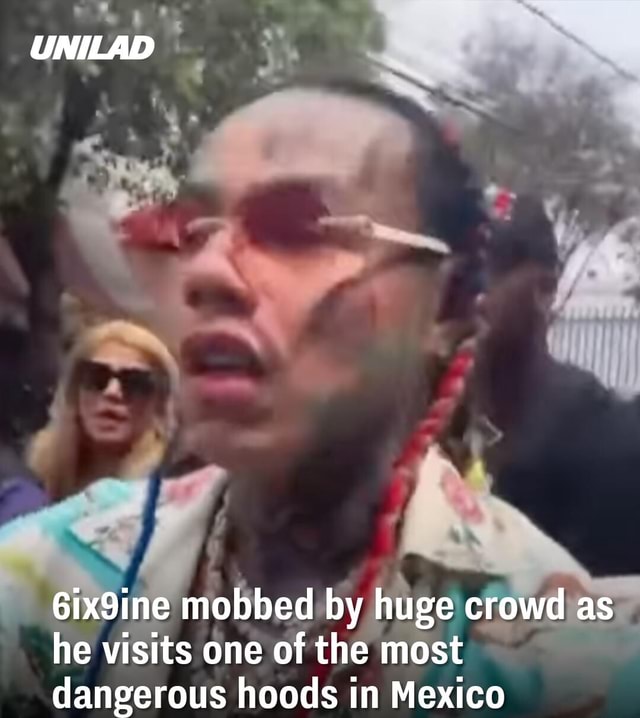 UNILAD 6ix9ine mobbed by huge crowd as he visits one of the most ...