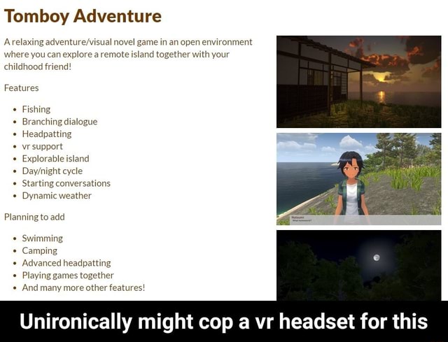 Tomboy Adventure Arelaxing adventure/visual novel game in an open ...