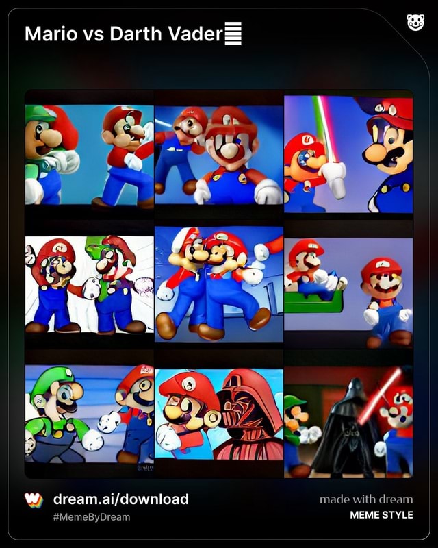 Mario vs Darth Vader= made with dream #MemeByDream MEME STYLE - iFunny