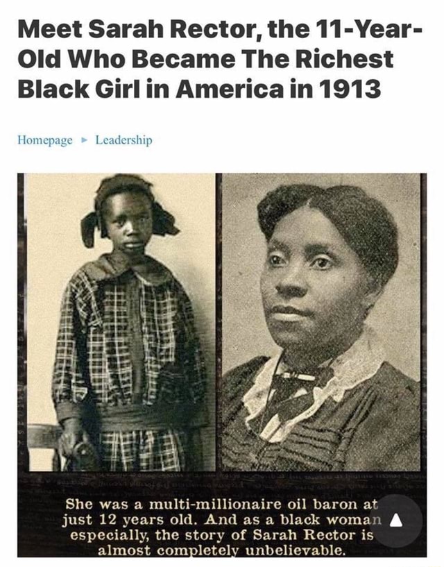 Meet Sarah Rector, the 11-Year- Old Who Became The Richest Black Girl ...