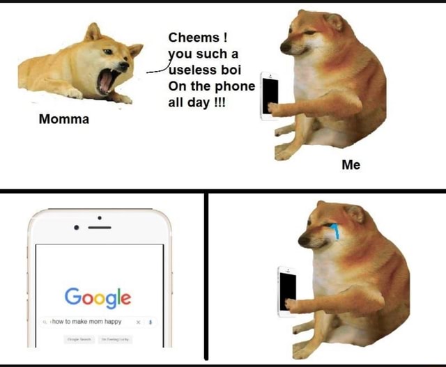 Cheems On the phone - iFunny