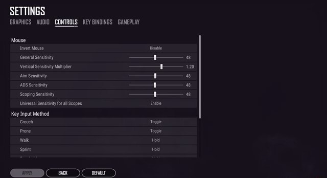 Ytsyash's PUBG Controls Settings - SETTINGS GRAPHICS AUDIO CONTROLS KEY ...