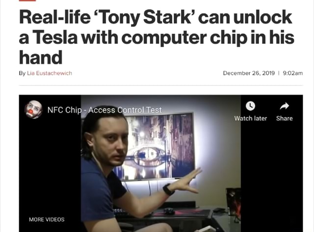 Real-life 'Tony Stark' can unlock a Tesla with computer chip in his ...