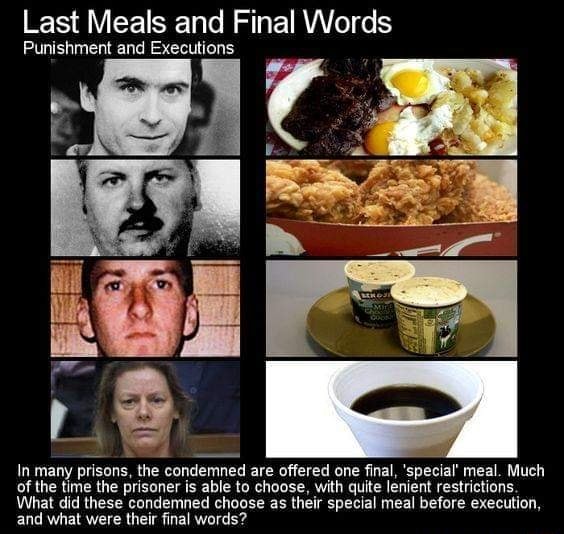Last Meals and Final Words Punishment and Executions 1 In many pnsans ...