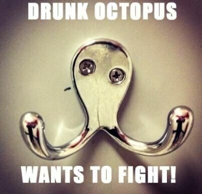 DRUNK OCTOPUS WANTS TO FIGHT! - iFunny