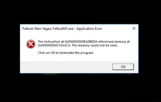 Xe - Application Error The instruction at )0BAOBEDS referenced memory ...
