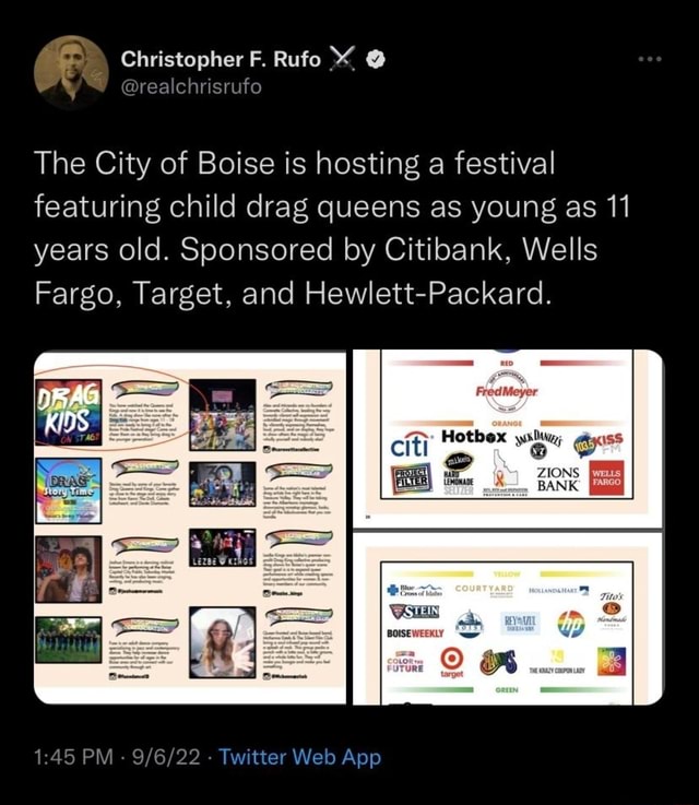 Christopher F. Rufo @realchrisrufo The City of Boise is hosting a ...