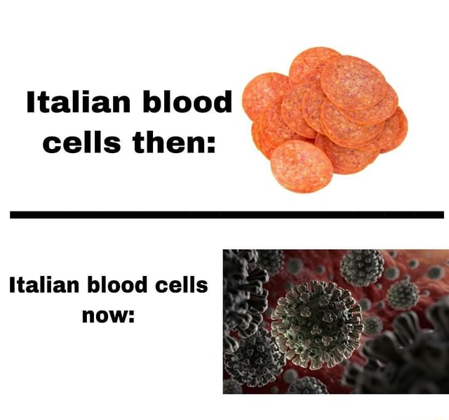 Italian blood cells then: Italian blood cells now: - iFunny