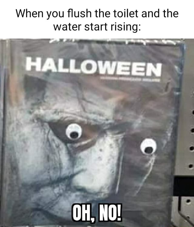 When you flush the toilet and the water start rising: HALLOWEEN - iFunny