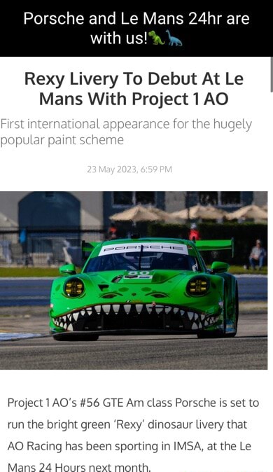 Porsche and Le Mans 24hr are with us! Rexy Livery To Debut At Le Mans ...