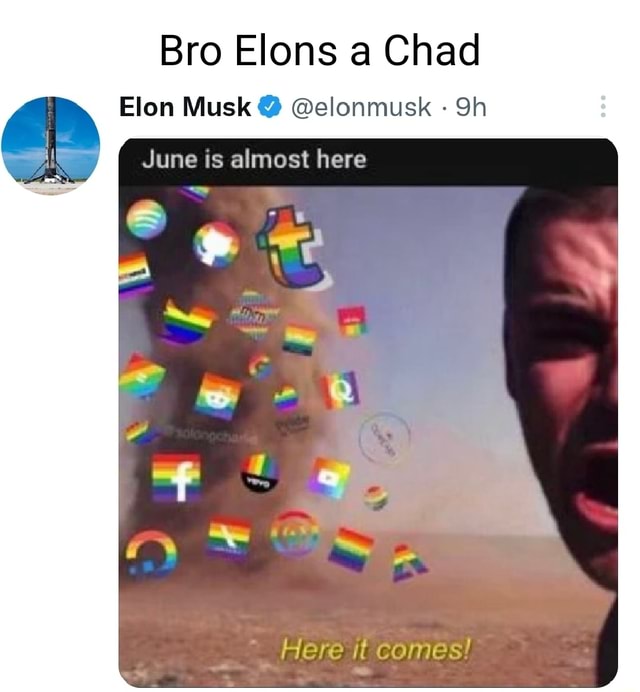 Bro Elons a Chad Elon Musk @ @elonmusk - Sh June is almost here Here it ...