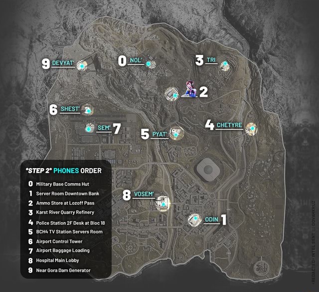 WARZONE MAPS - "STEP 2* PHONES ORDER O Military Base Comms Hut 1 Server ...