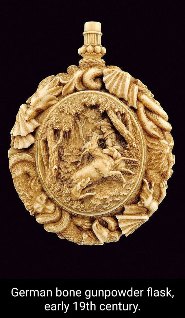 German bone gunpowder flask, early 19th century. - iFunny