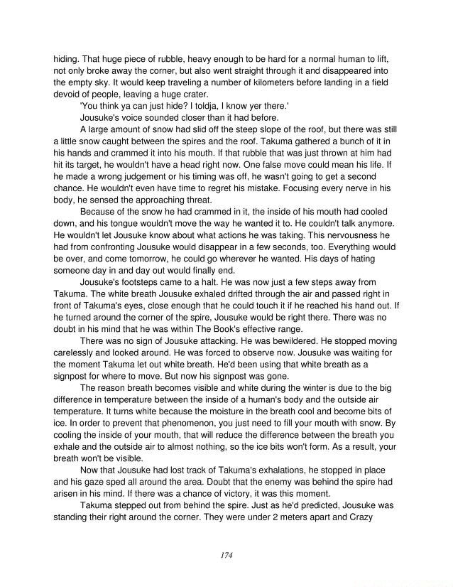 Hiding. That huge piece of rubble, heavy enough to be hard for a normal ...