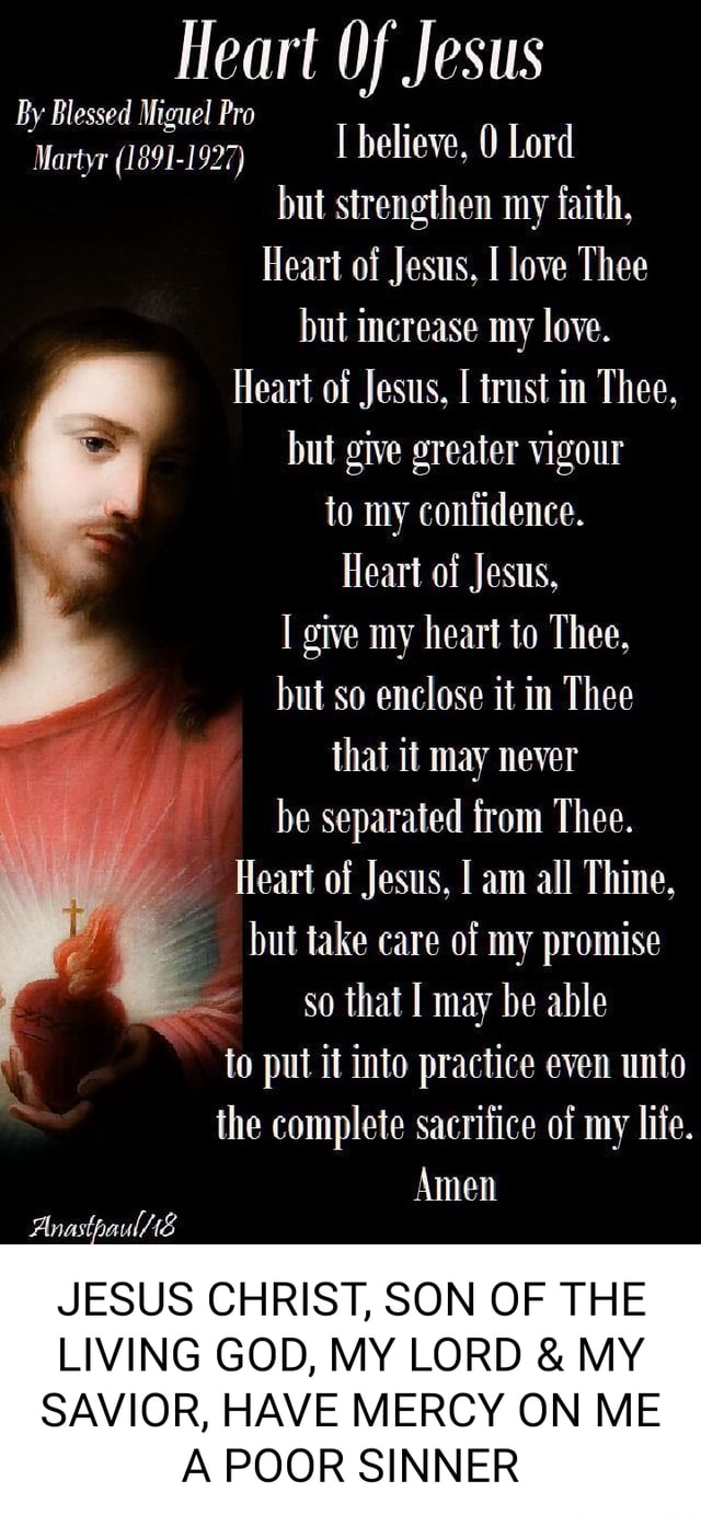 Heart Of Jesus By Blessed Miguel Pro Martyr (1891-1927) I believe, 0 ...