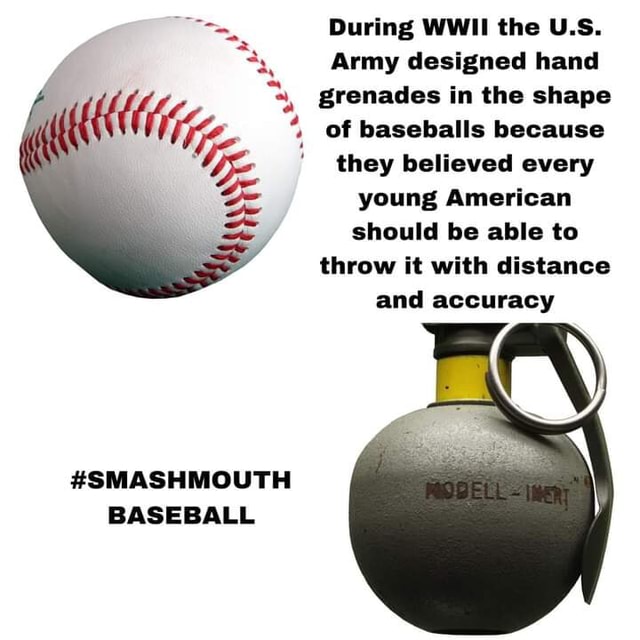 During WWII the US. Army designed hand Wy grenades in the shape of ...