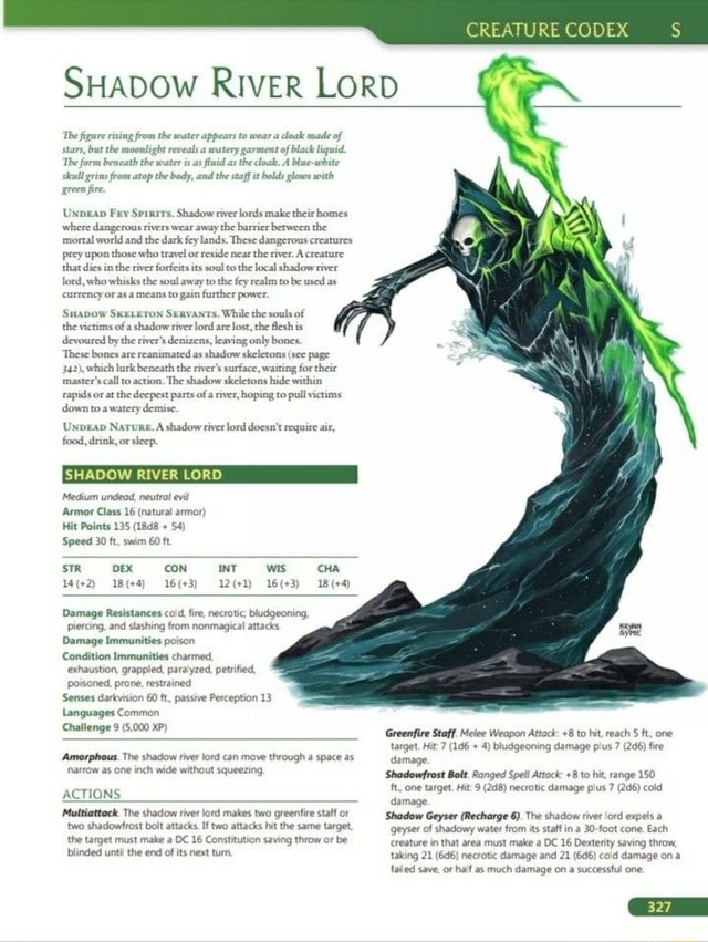 SHADOW RIVER LorD The figure rising from the water appears to wear a ...