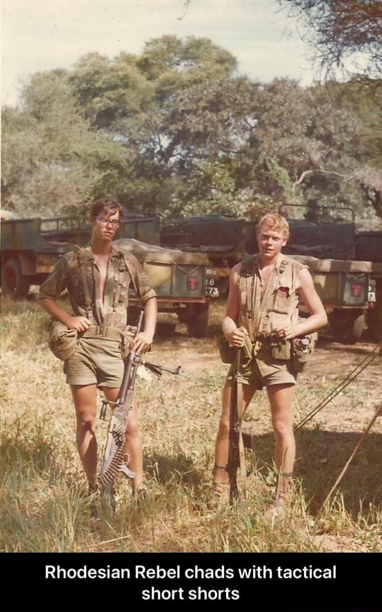 Rhodesian Rebel chads with tactical short shorts - Rhodesian Rebel ...