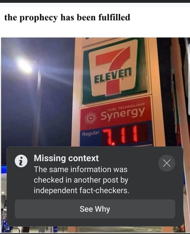 Facebook fact checkers doing the real important work... - the prophecy ...