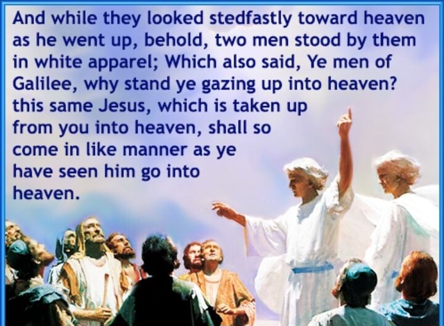 And while they looked stedfastly toward heaven as he went up, behold ...