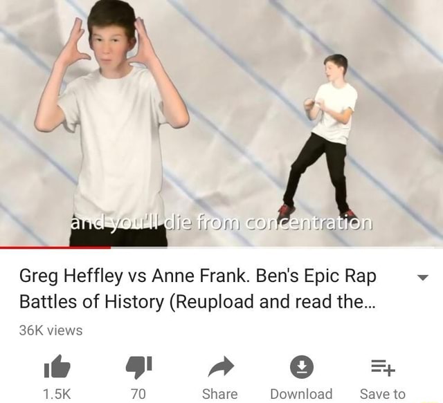 Greg Heffley vs Anne Frank. Ben's Epic Rap Battles of History (Reupload ...