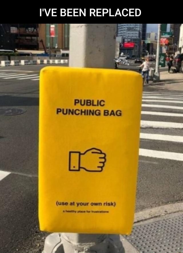 I'VE BEEN REPLACED PUBLIC PUNCHING BAG (use at your own risk) - iFunny