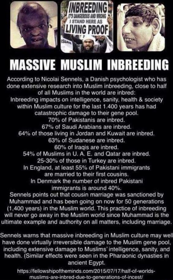 MASSIVE MUSLIM INBREEDING According to Nicolai Sennels, a Danish ...