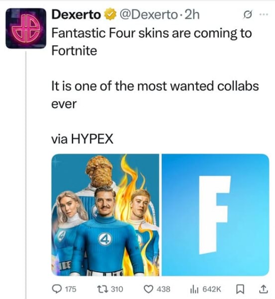 Dexerto Fortnite Fantastic Four skins are coming to It is one of the ...