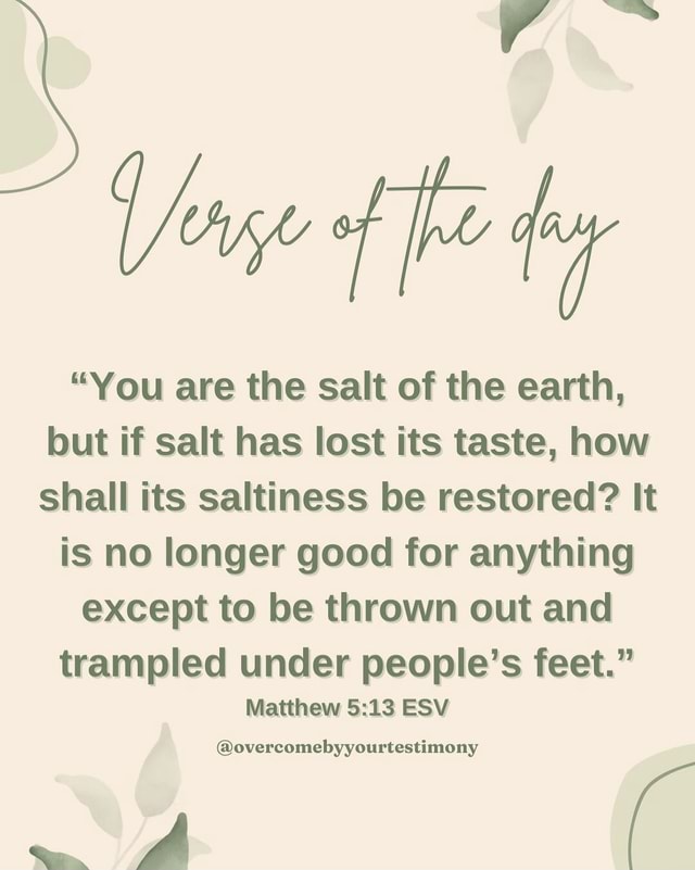 🧂Stay salty! Don’t lose your flavor! - of chy "You are the salt of the ...