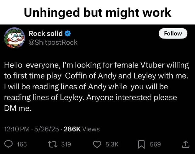 Unhinged but might work CK Follow Hello everyone, I'm looking for ...