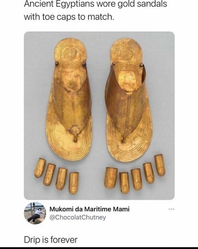 Ancient Egyptians wore gold sandals with toe caps to match. Mukomi da ...