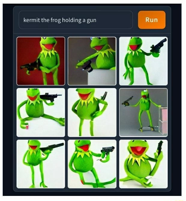 Kermit the frog holding a gun Rua Rua - iFunny